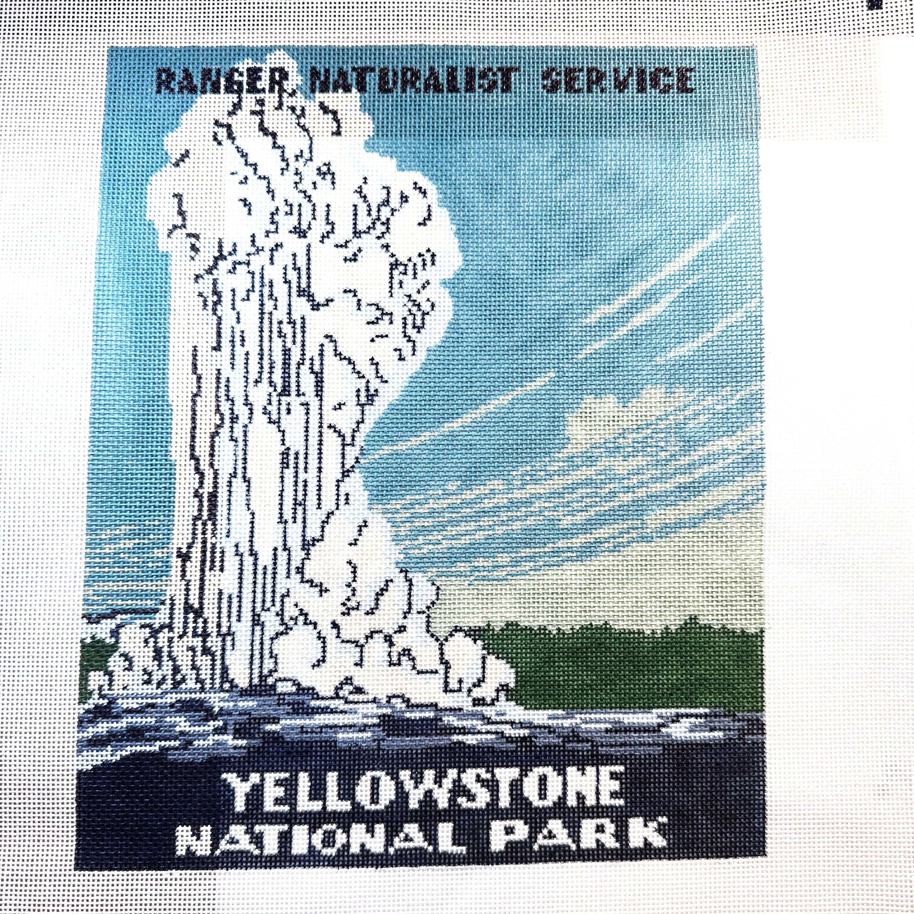 National Park Poster - Yellowstone (Pre-Order) – Three Petals Needlepoint